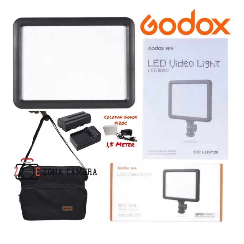 Jual Paket Godox P120C LED Video Light Lampu Fill Kabel Colokan P120 C ...