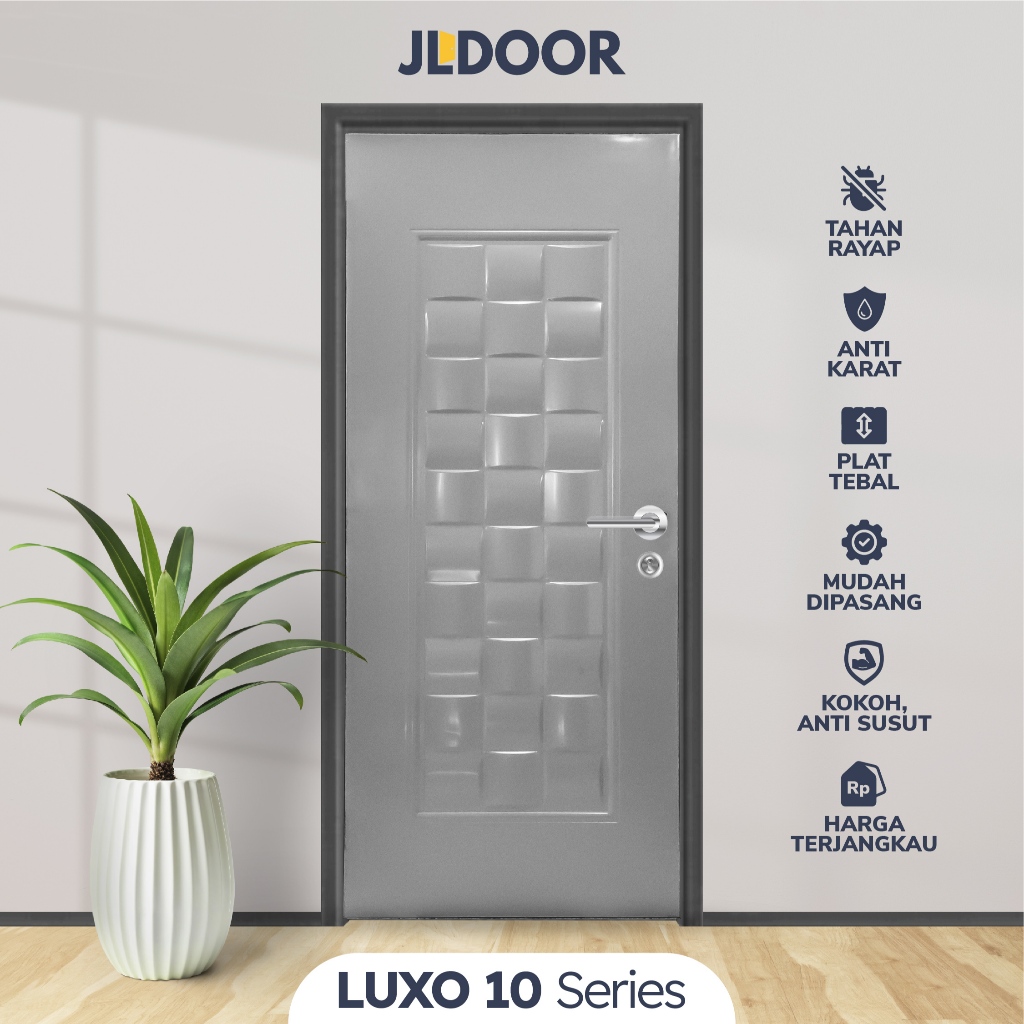 Jual JLDOOR Pintu Baja Ringan Minimalis LUXO 10 Grey | Shopee Indonesia