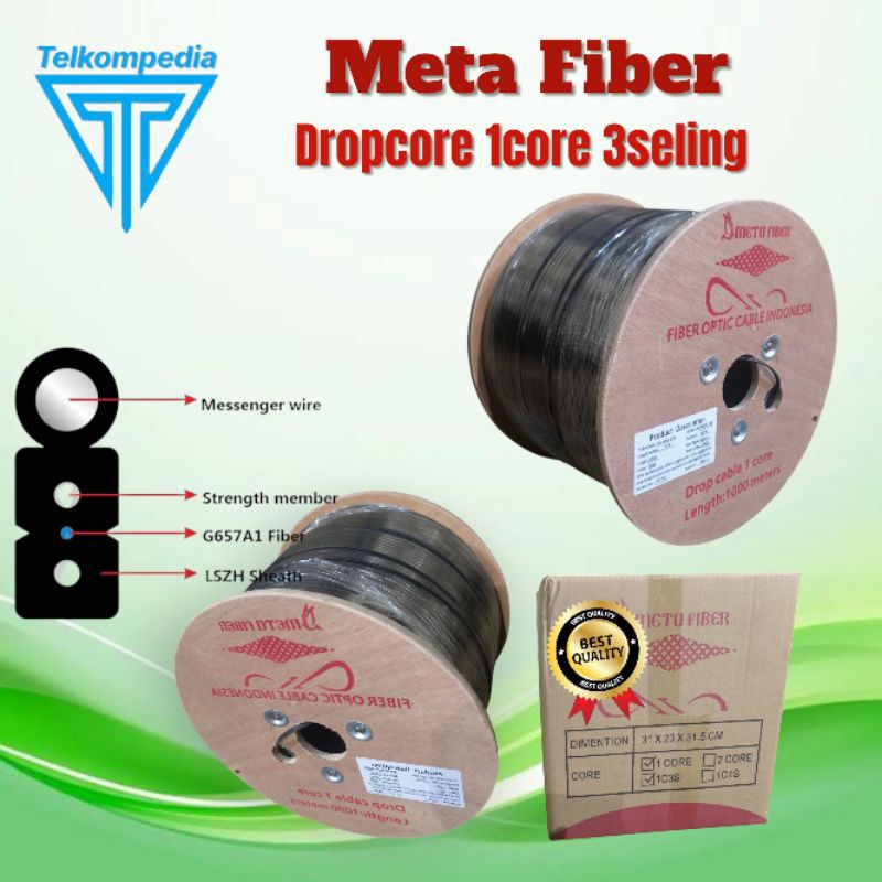 Jual METAFIBER Kabel FTTH Dropcore 1core 3seling hasbelan 1000meter ...