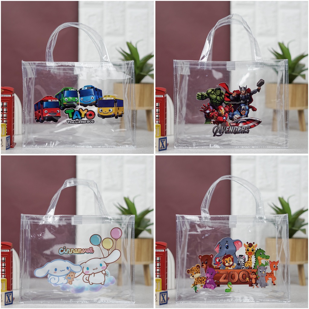 Jual Goodie Bag MIKA Print Transparan(UV) BENTO Banyak Karakter/Ready ...