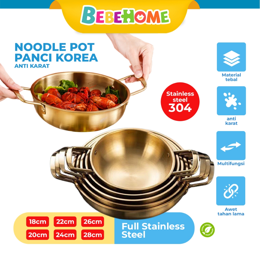 Jual BEBEHOME Panci Ramen Ramyun Korea Premium Gold Silver Noodle Soup ...