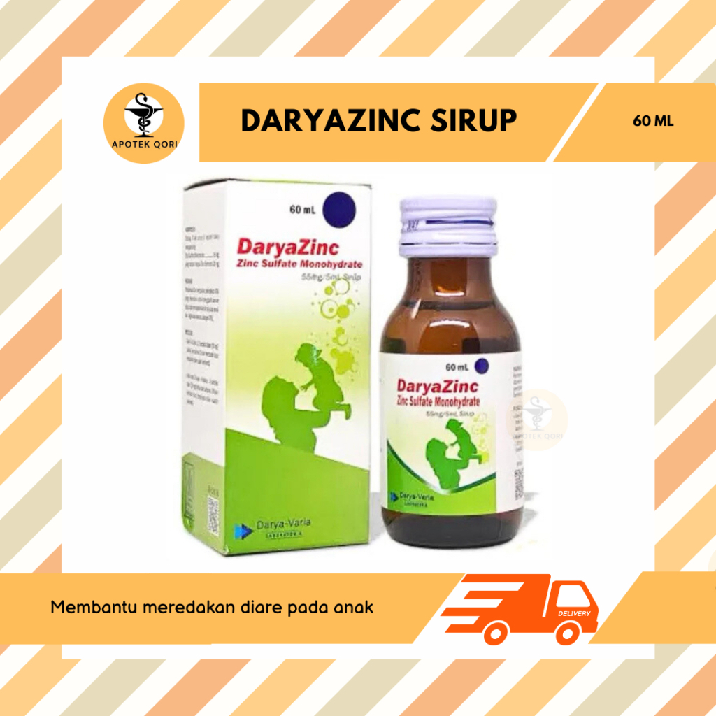 Jual DARYAZINC SIRUP 60 ML/ZINC SULFATE SIRUP/MEREDAKAN DIARE ANAK ...