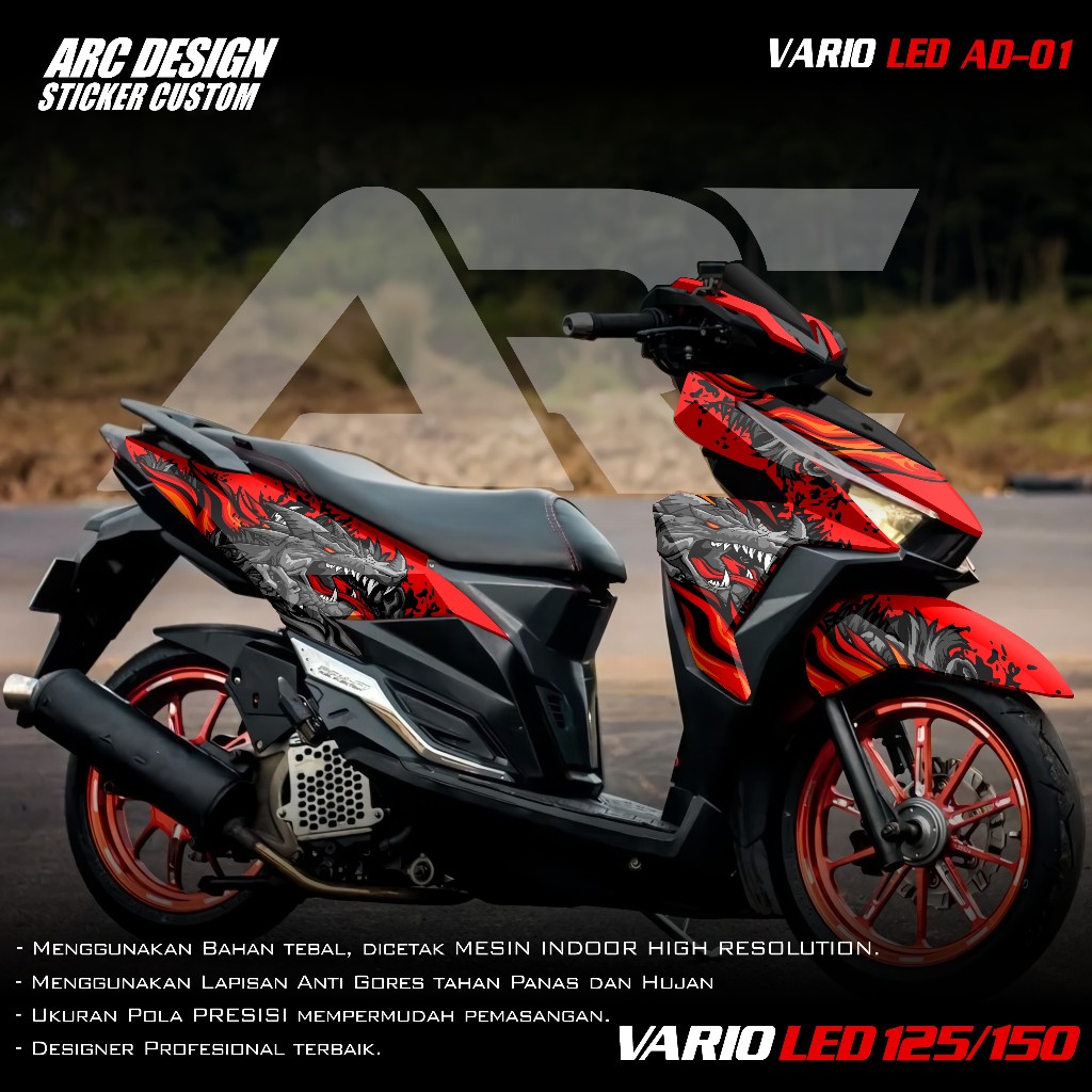 Jual (COD) TERBARU Decal Sticker Honda Vario 125 150 LED 2015 2016 2017 ...
