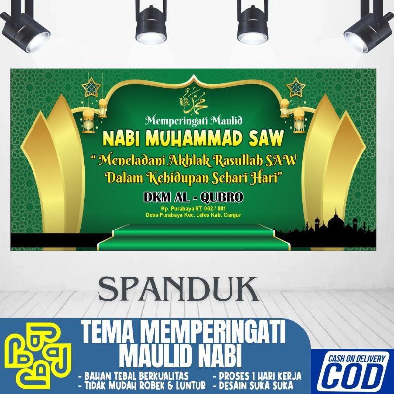 Jual SPANDUK BANNER PHBI ISRO MI'RAJ NABI AGUNG MUHAMMAD SAW murah ...