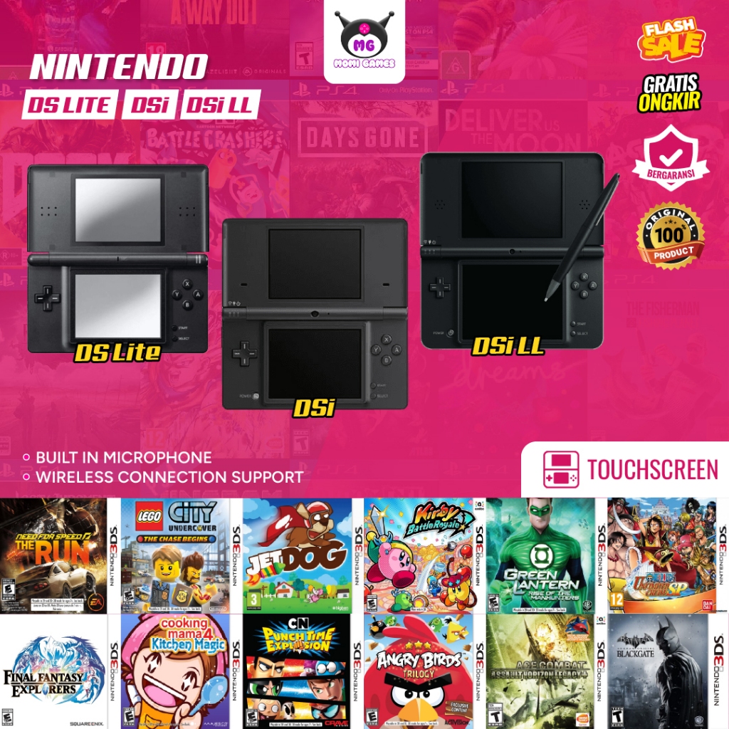 Jual Nintendo DS Lite / DSi / DSi Ll Second Mesin Original Touchscreen Kapasitas 16GB / 8GB ...
