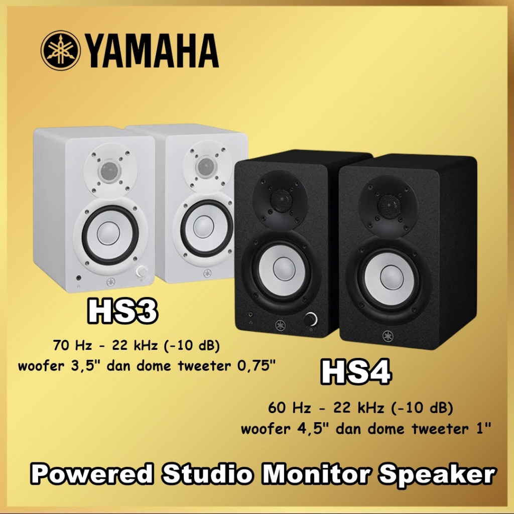Jual Yamaha HS3 / HS4 Powered Studio Monitor Speaker HS 3 / HS 4 | Shopee Indonesia