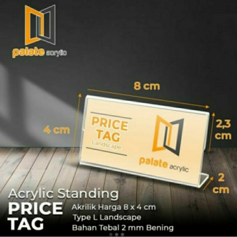 Jual Akrilik price tag / stand harga horisontal 4x8cm | Shopee Indonesia