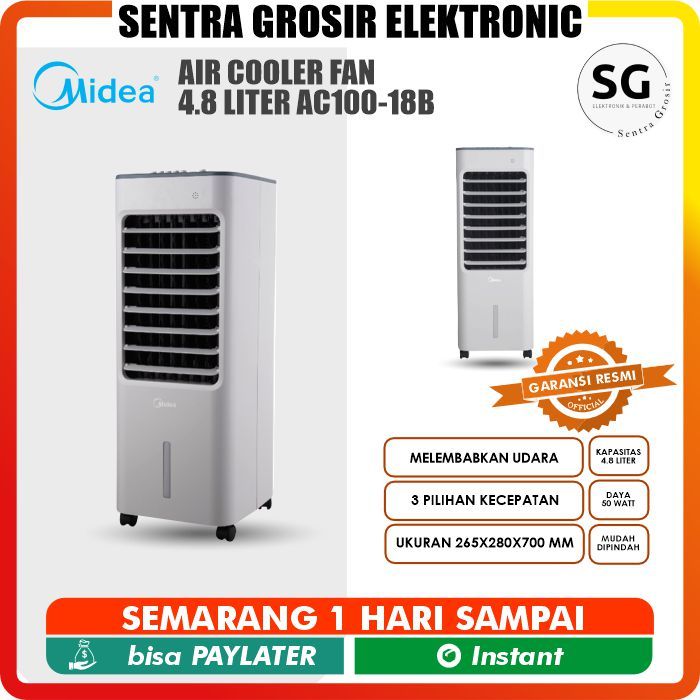 Jual Midea Air Cooler Fan 4.8 Liter AC100-18B Garansi Resmi | Shopee ...