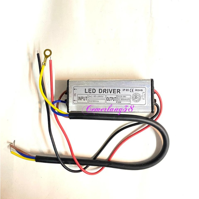 Jual LED Driver 30 Watt 900 mA Casing Besi IP65 AC - DC 25 - 36V BESI ...