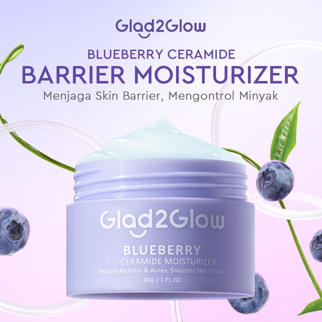 Jual G2G Glad2Glow Moisturizer 30g 30gr - Blueberry, Pomegranate ...