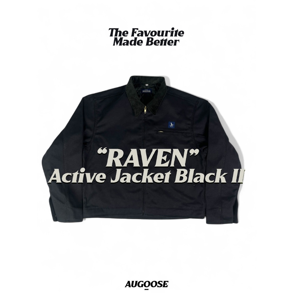 Jual Augoose Active Jacket Canvas Black II - Raven | Shopee Indonesia