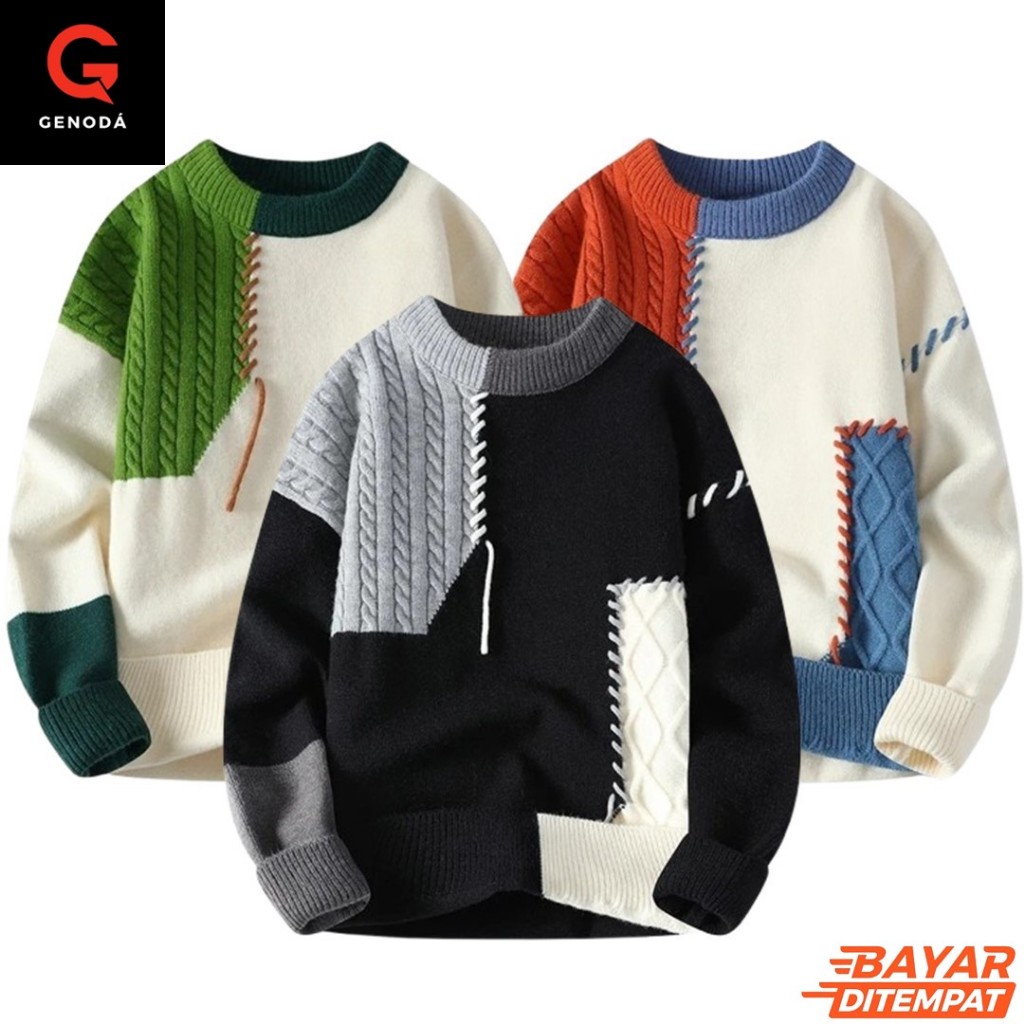 Jual Sweater Rajut Pria Motif Cable Premium Quality Bahan Berkualitas ...