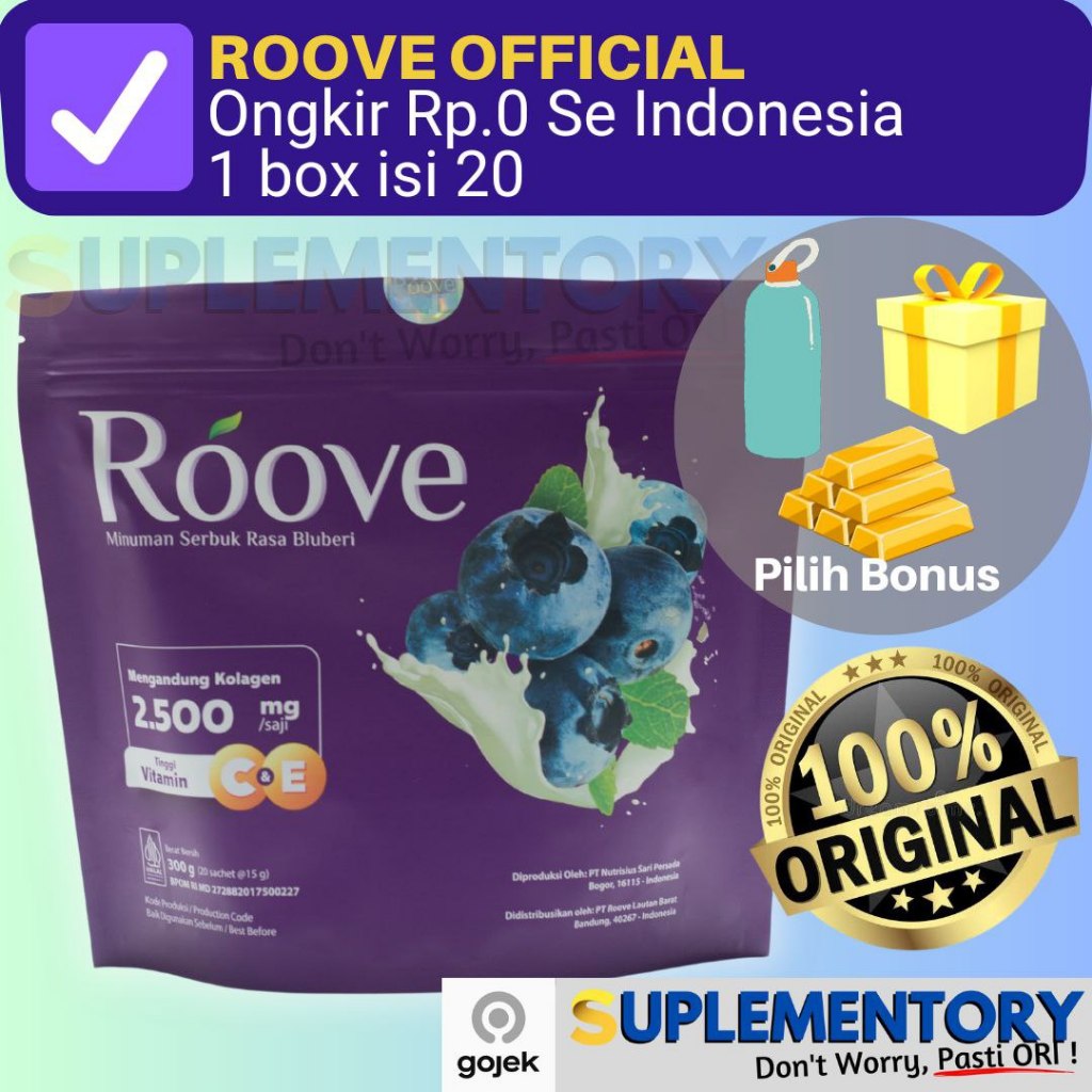 Jual ROOVE Collagen 1 box isi 20 10 dan 50 sachet Rovee rove Official ...