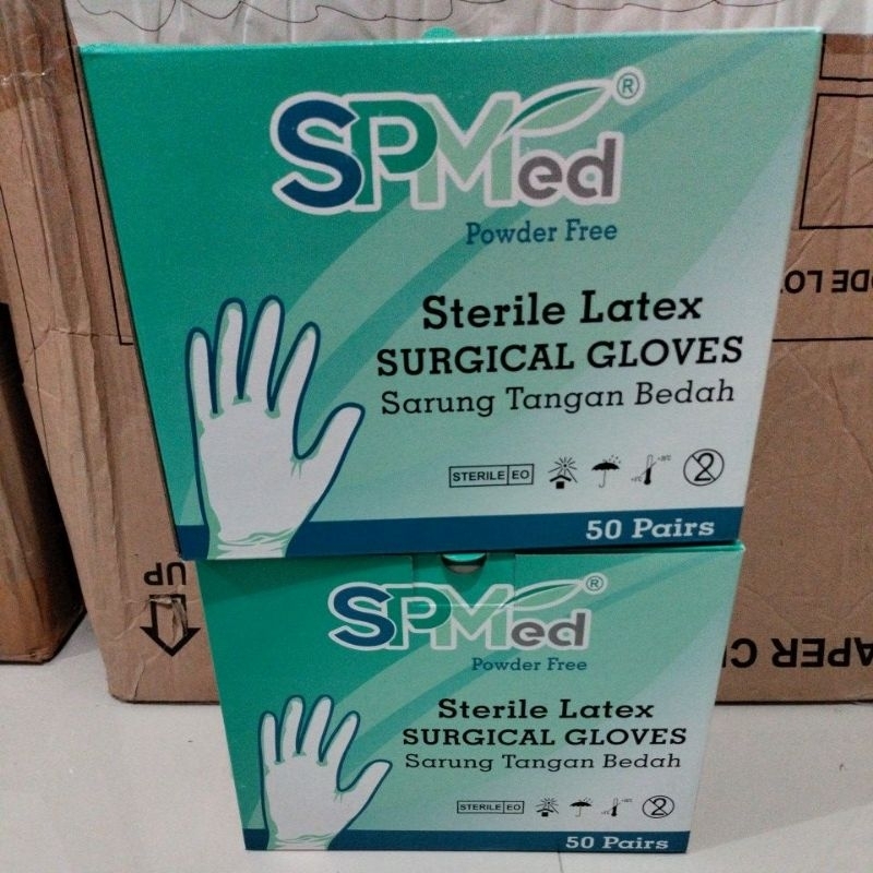 Jual Sarung Tangan Steril SPMed no 6.5 powder free 1box 50 pasang ...