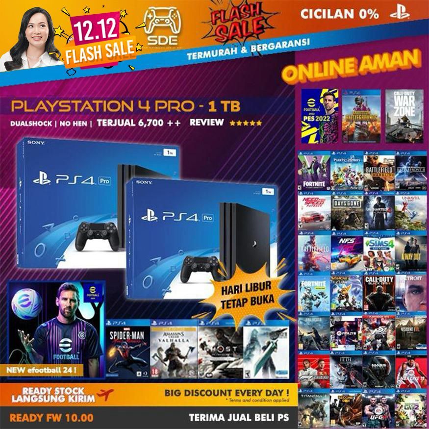 Jual PS4 PRO 1TB GARANSI MESIN PANJANG FULLGAMES BISA ONLINE ...