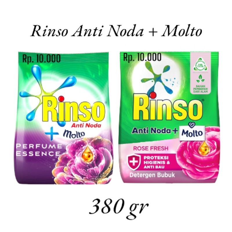 Jual Rinso Bubuk Detergent Anti Noda + Molto 380gr Kemasan 10.000 | Shopee Indonesia