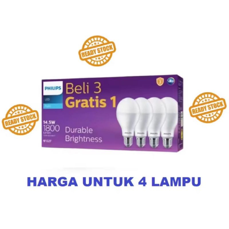 Jual BIG SALLE Led MultiPack Philips 14,5w Beli 3 Gratis 1 - Lampu ...