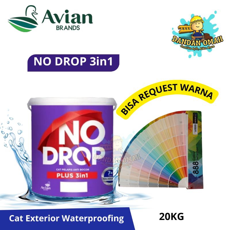 Jual No Drop Plus 3in1 / Cat Waterproofing / Cat Dasar / Cat Eksterior ...