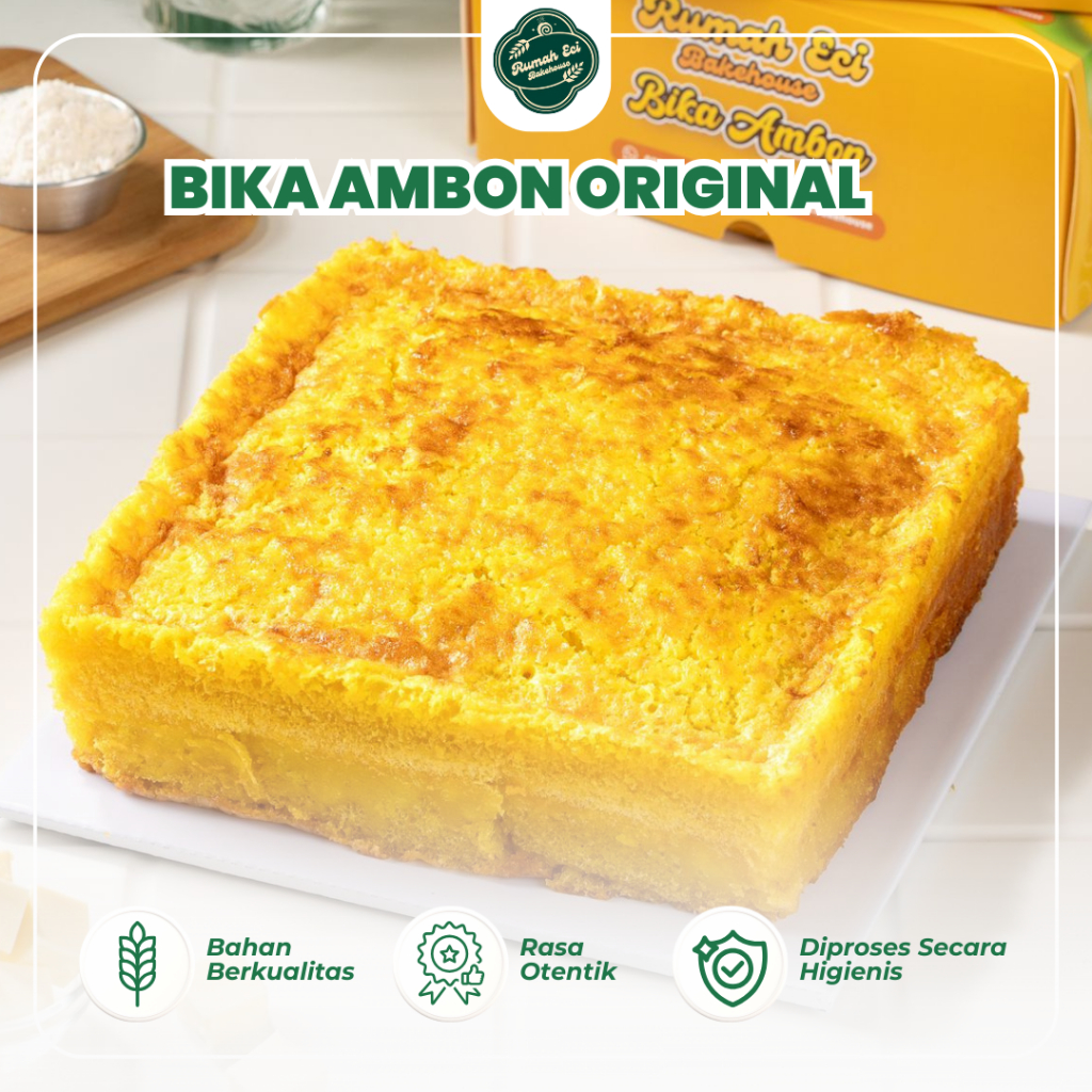 Jual Bika Ambon Rasa Original 1 Loyang Homemade Bakery Rumah Eci Bakehouse | Shopee Indonesia