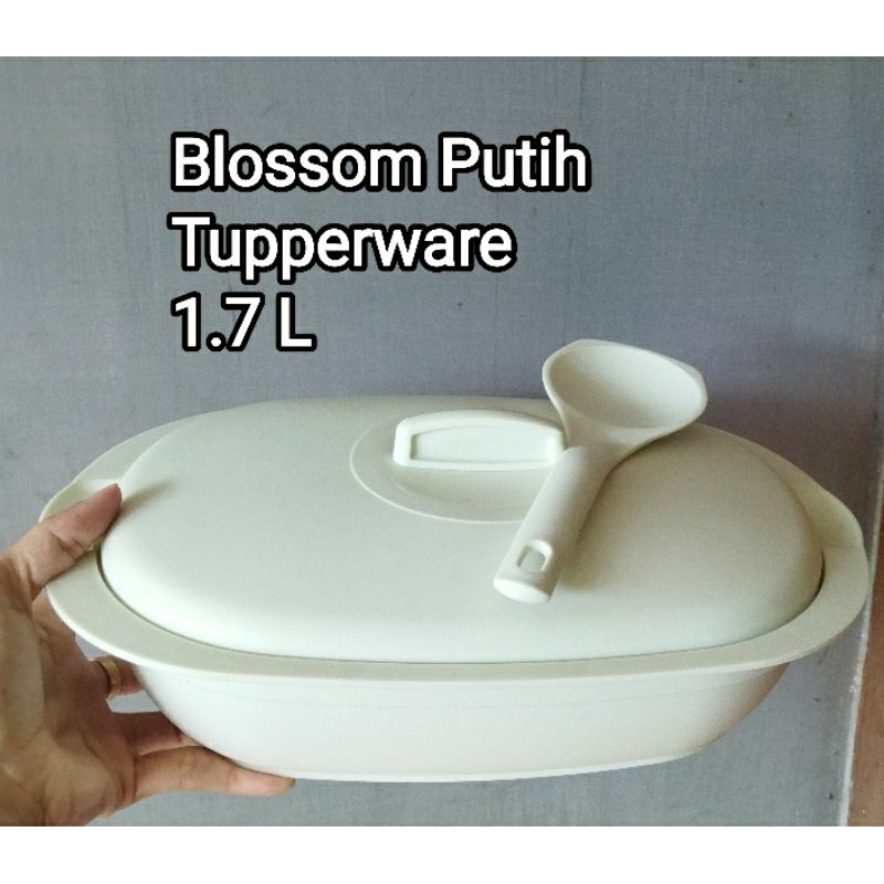 Jual Blossom Putih Jadul bisa masuk microwave 1.7L Tupperware baru ...