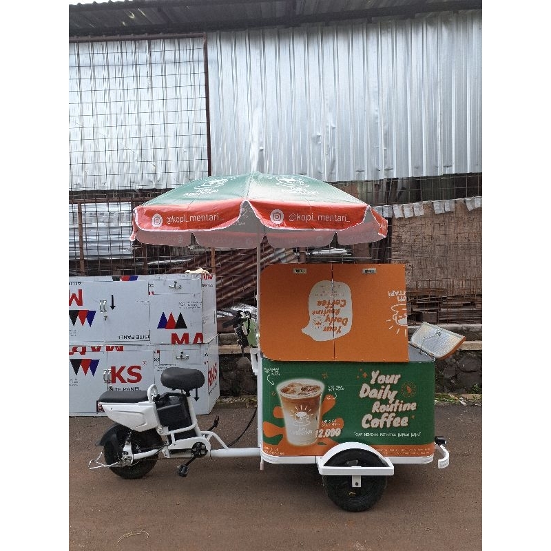 Jual gerobak sepeda listrik | gerobak listrik | gerobak kopi keliling ...