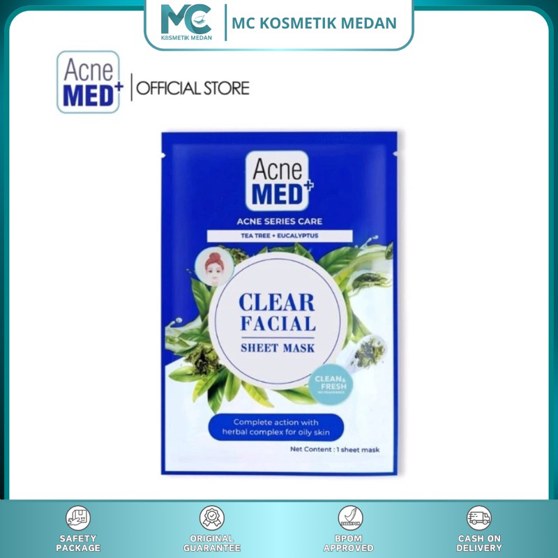 Jual ACNE MED-CLEAR FACIAL SHEET MASK-Masker wajah yang diformulasikan ...