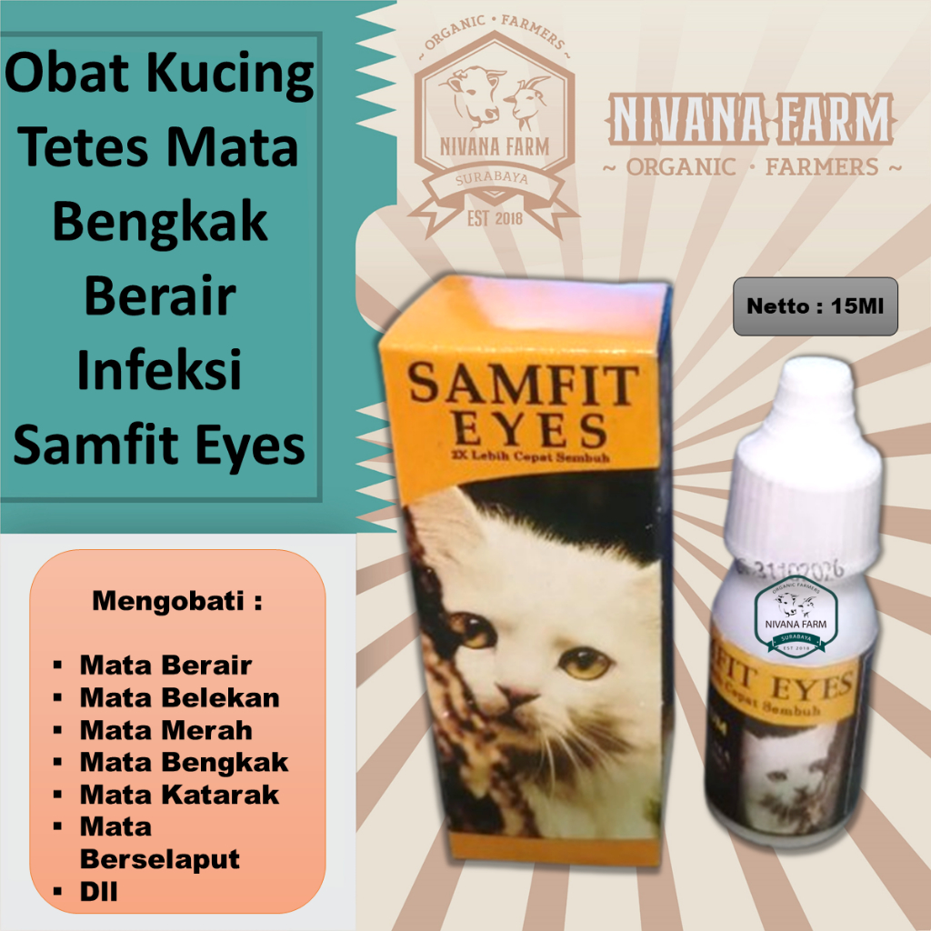 Jual Obat Kucing Tetes Mata Bengkak Berair Infeksi Samfit Eyes | Shopee ...