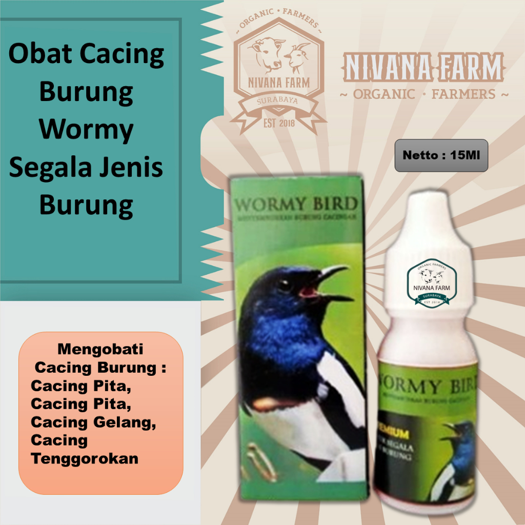 Jual Obat Cacing Burung Wormy Segala Jenis Burung 15Ml | Shopee Indonesia