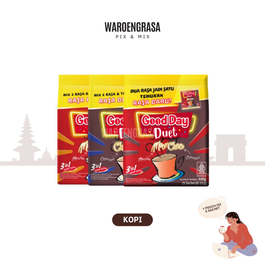 Jual Good Day Duet - Kopi 3 in 1 - 1 Bag isi 5 Sachet - Moca Choco ...