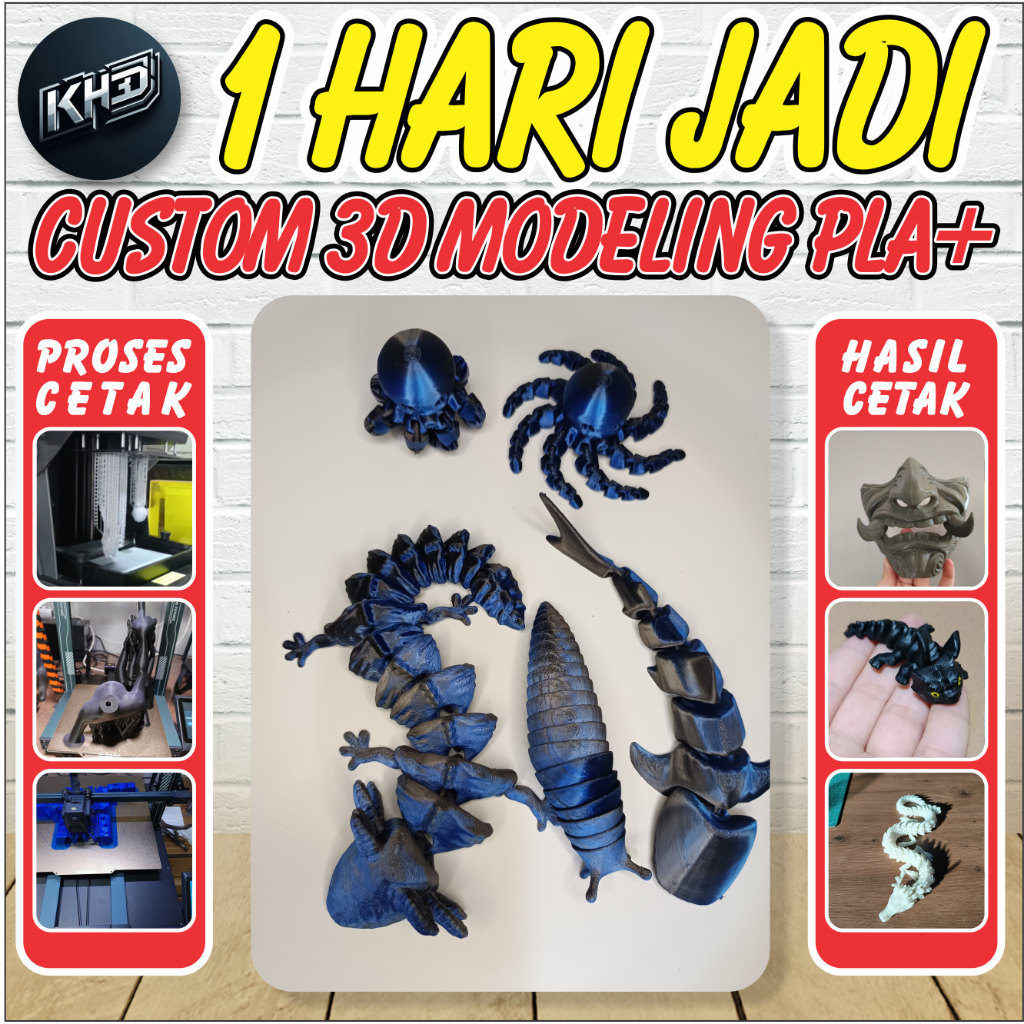 Jual 1 HARI JADI Cetak Gambar 3D Printer Custom / Cetak 3D Printing PLA ...