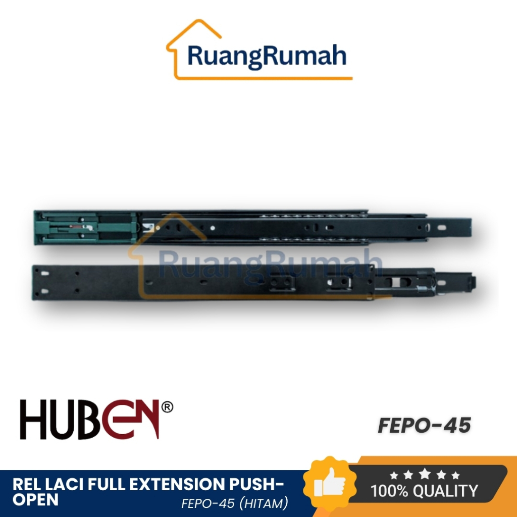 Jual (1 Pasang) Rel Laci Push Open HUBEN FEPO 45 mm Ball Bearring Full ...