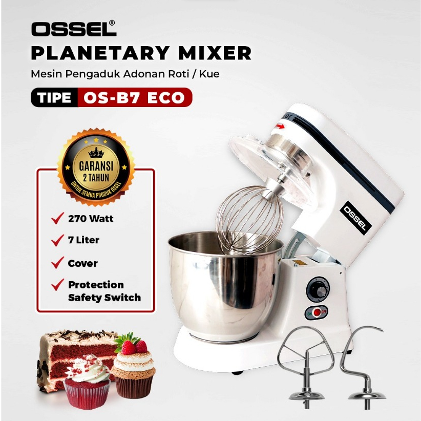 Jual OSSEL Mixer Roti 7 Liter ECO Low Watt Mesin Adonan Roti 7 Liter ...
