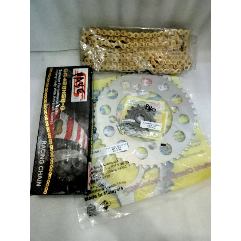 Jual gear / gir set sss klx 150 bf 150 D-Tracker KLX dengan ukuran 428 dan rantai 140 hsbt ...