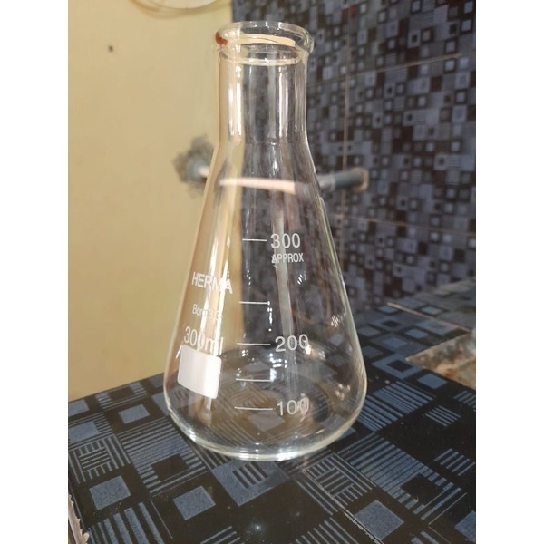 Jual Erlenmeyer herma 300ml _ Erlenmeyer Kaca 300 ml _ Erlenmeyer Flask ...