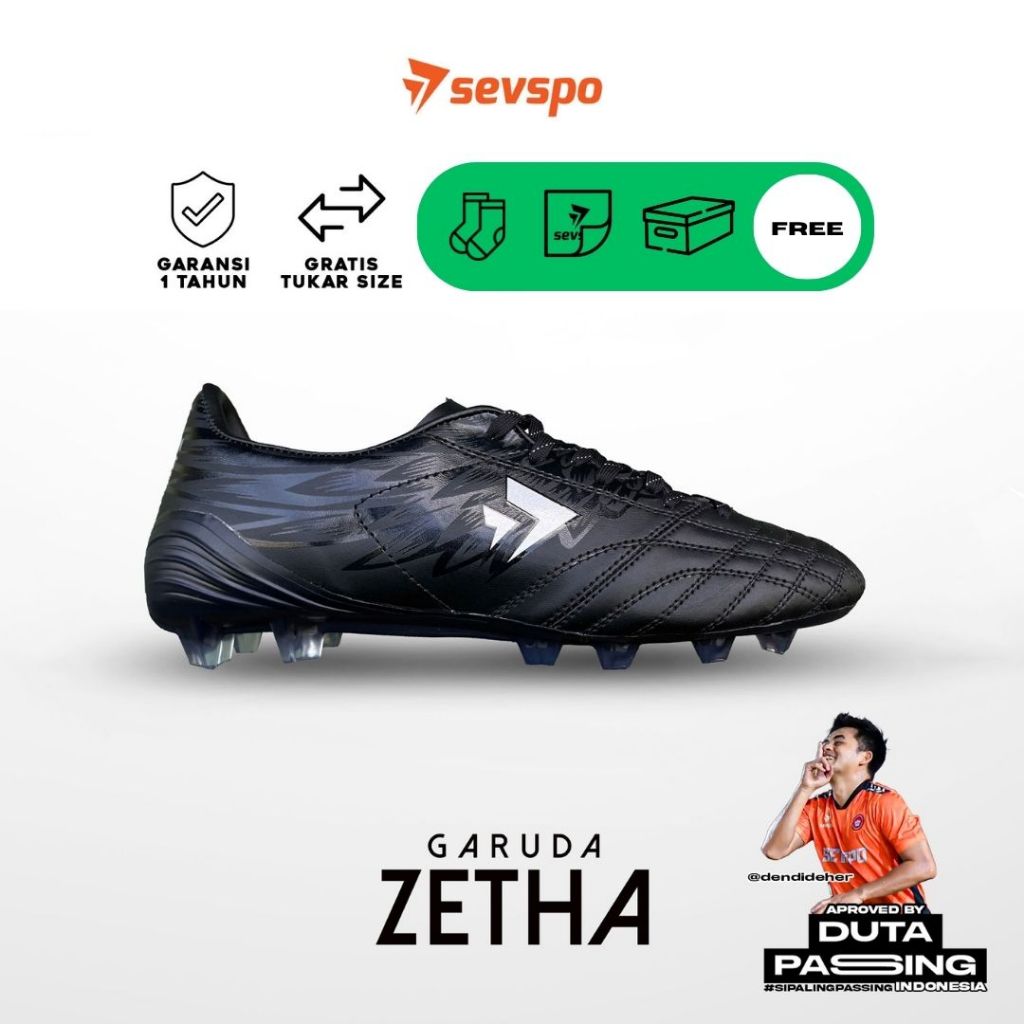 Jual Sepatu Bola Sevspo Garuda Zetha - Blackout / Sepatu Bola Original cocok untuk kaki Lebar ...