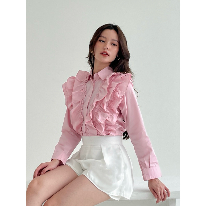 Jual BONDE Rovel Top / Blouse Ruffle Wanita | Shopee Indonesia