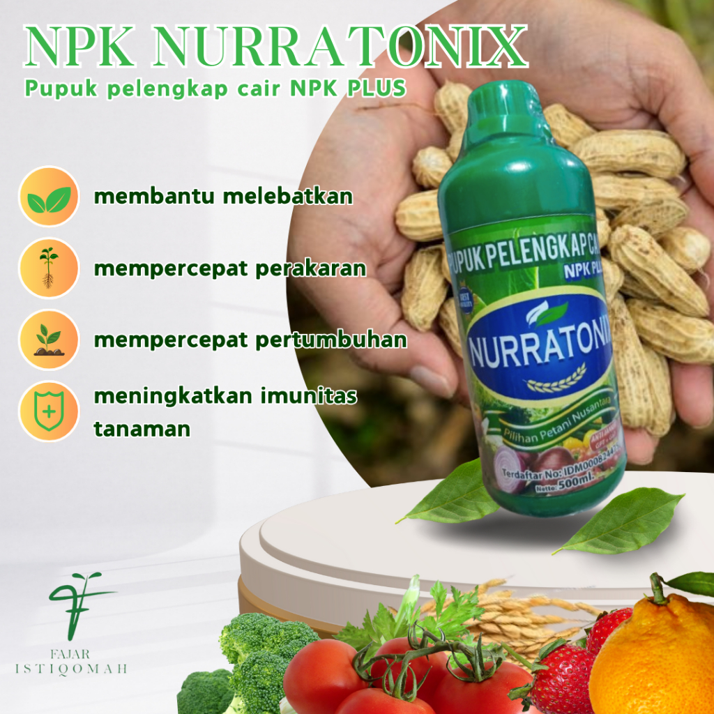 Jual PUPUK PELENGKAP CAIR NPK PLUS ANTI JAMUR ZPT+GA7 NURRATONIX MENYUBURKAN KACANG TANAH ISI ...