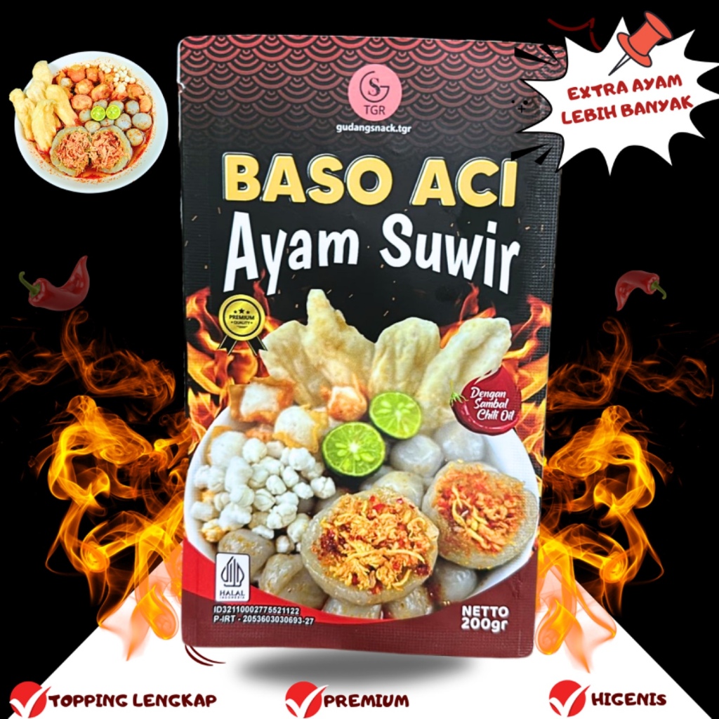Jual [KEMASAN BARU] 1 Bungkus Baso Aci Ayam Suwir Pedas Hotpot Instan | Shopee Indonesia