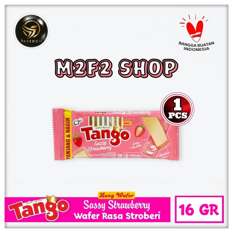 Jual Tango Wafer Sassy Strawberry | Krim Stroberi Sachet - 16 gr ...