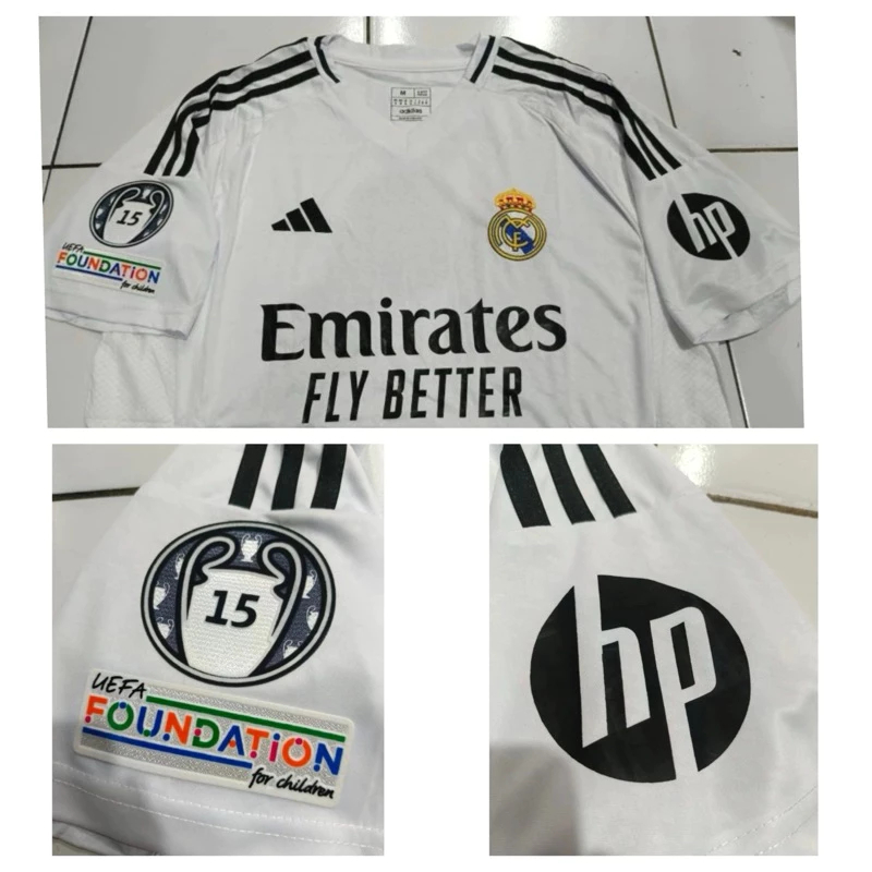 Jual TIDAK COD (FULL PATCH UCL 15) JERSEY MADRID HOME PATCH UCL 2025 ...