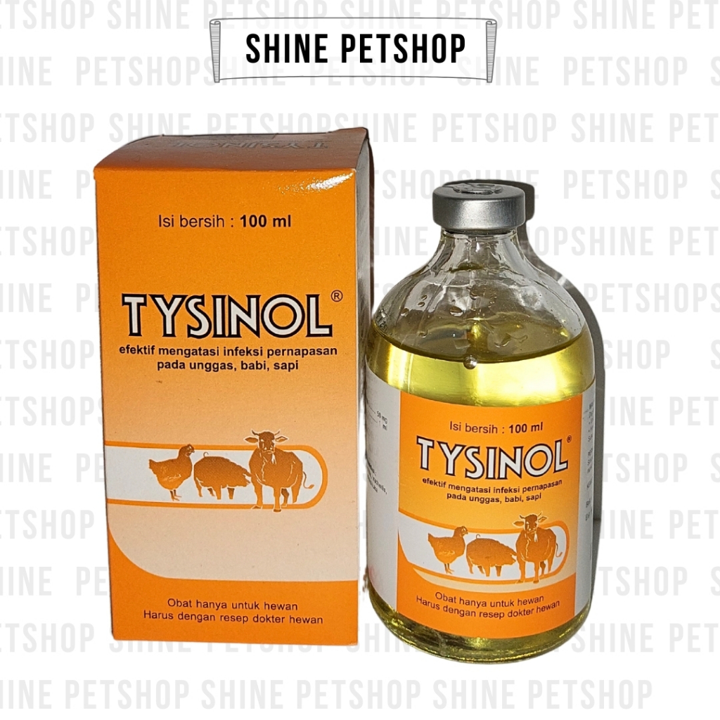 Jual Tysinol 100ml obat untuk infeksi pernapasan pada unggas sapi babi ...
