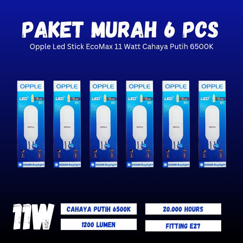 Jual Lampu Stick Opple 11W Bergaransi 1 Tahun Isi 6pcs | Shopee Indonesia
