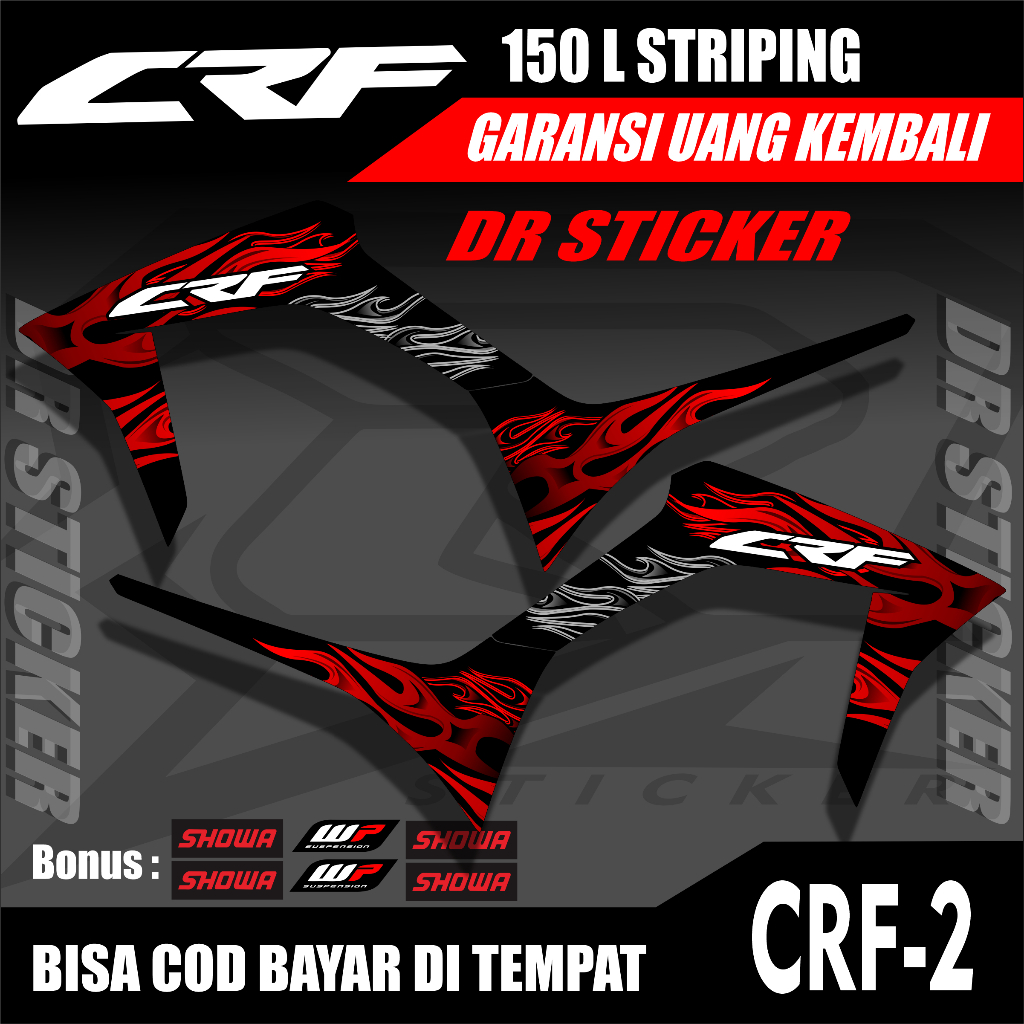 Jual (CRF2) Sticker Striping CRF 150L New - Striping CRF 150 L Motif ...