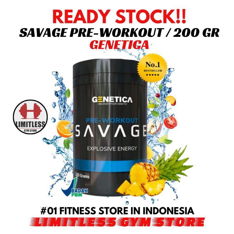 Jual (PROMO!) Genetica SAVAGE Preworkout 40 servings PWO Pre workout ...