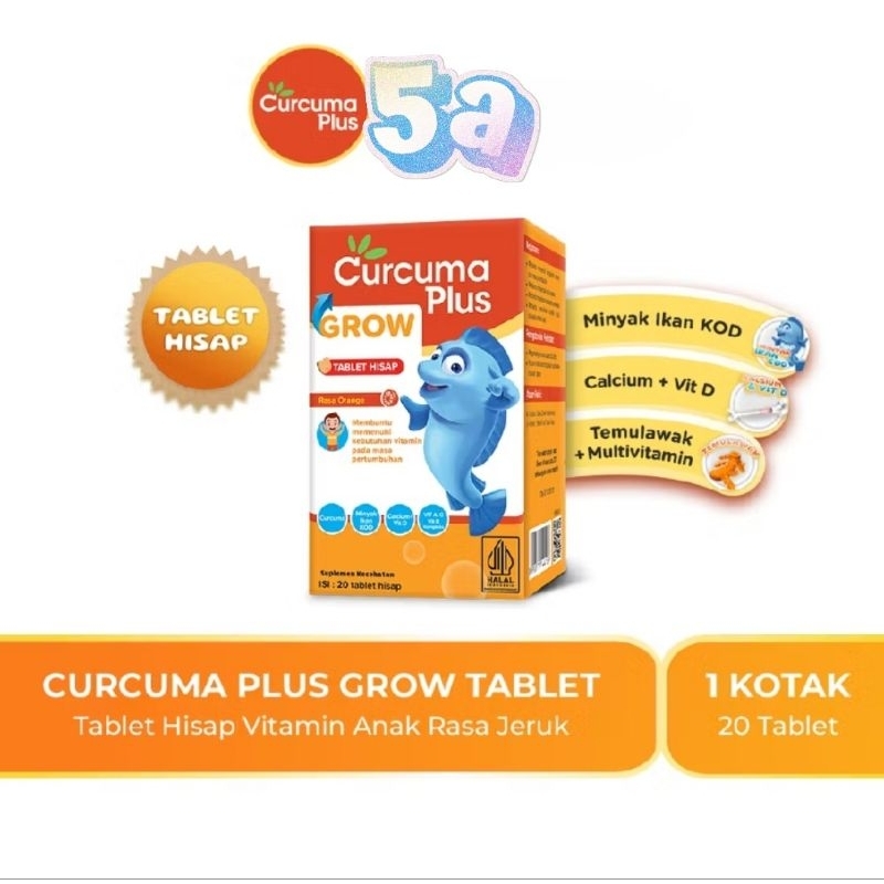 Jual Curcuma Plus Grow Vitamin Tablet Hisap Isi 20 Tablet Vitamin Anak ...