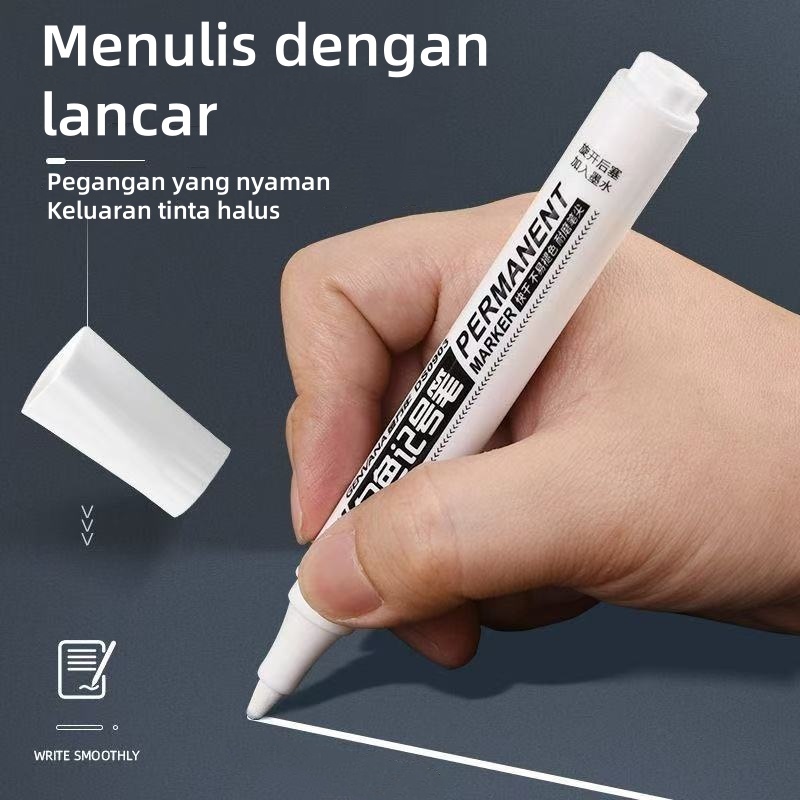 Jual (1Pcs) Spidol Putih Permanen – Cat Minyak Cepat Kering Tahan Air ...