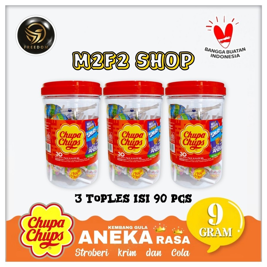 Jual Chupa Chups Permen Lollipops Jar | Toples isi 30 - 9 gr (Kemasan 3 ...