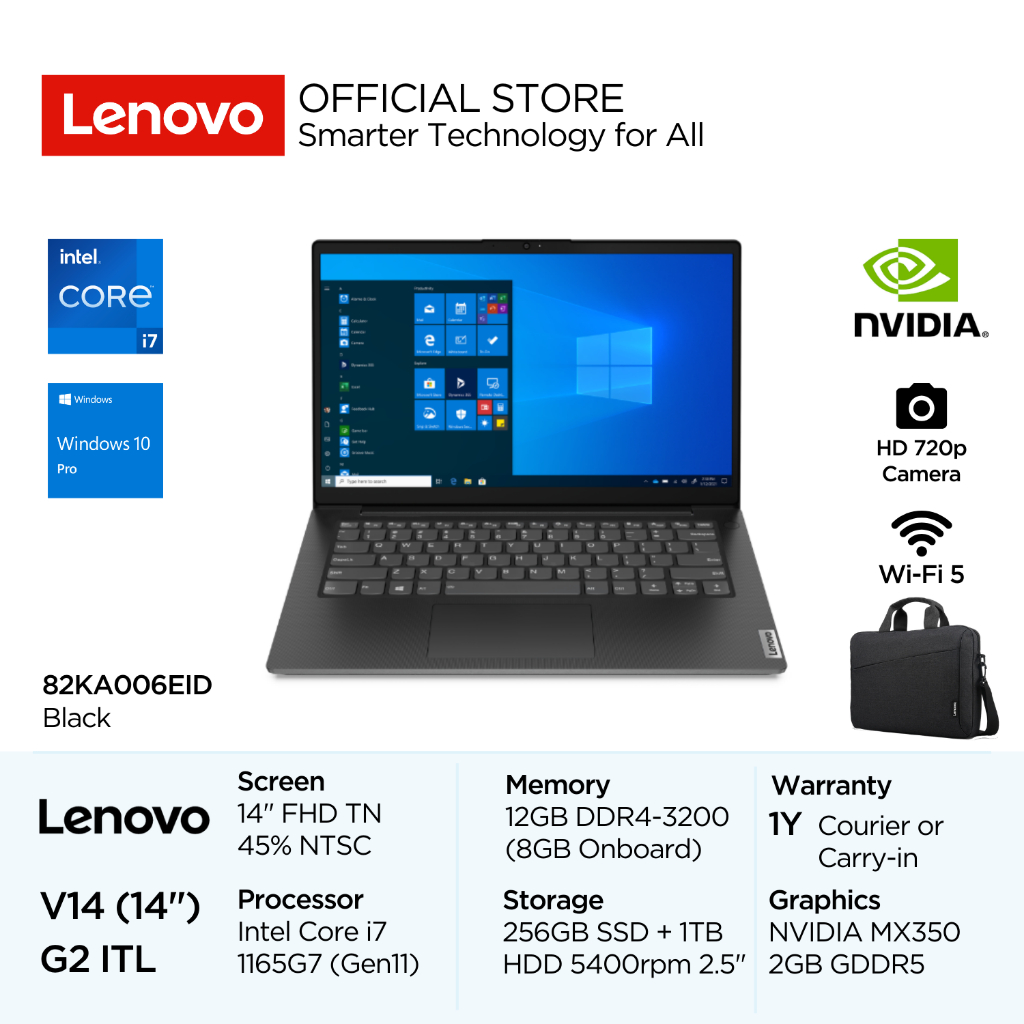 Jual Lenovo V14 G2 ITL 6EID Intel Core i7 1165G7 Win10 Pro 12GB (8GB ...