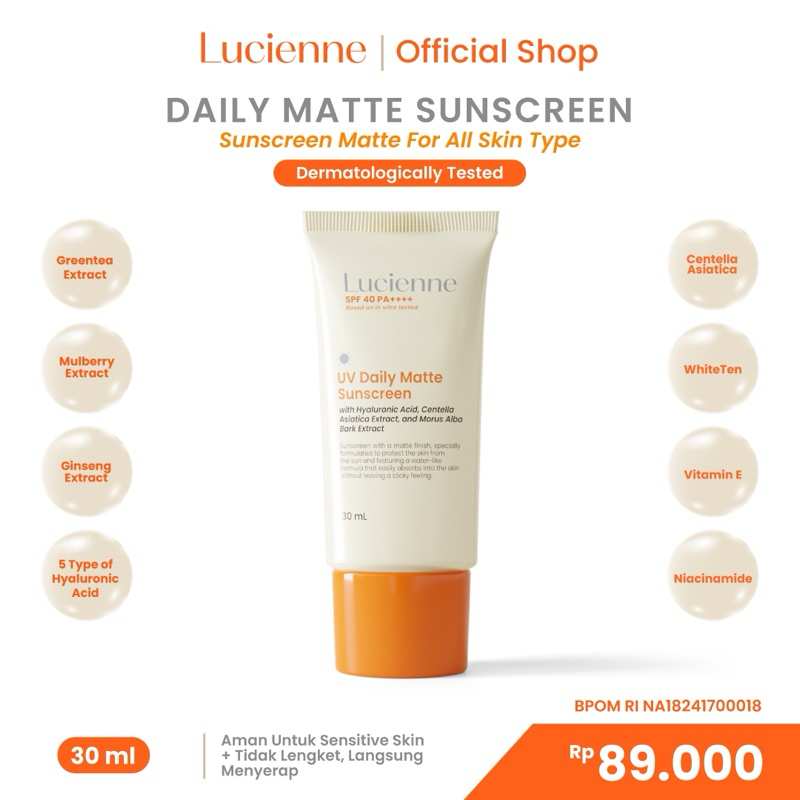 Jual Lucienne Uv Daily Matte Sunscreen SPF45 PA+++ Isi 30 ml (Hybrid ...