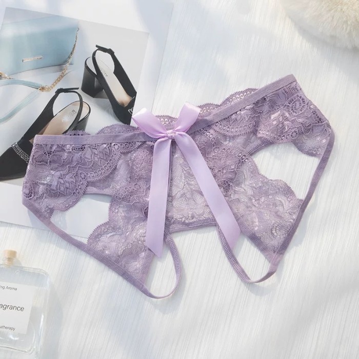 Jual Sexy G String Wanita Renda Transparan Celana Dalam Open Crotch Low Waist 2C272 | Shopee ...
